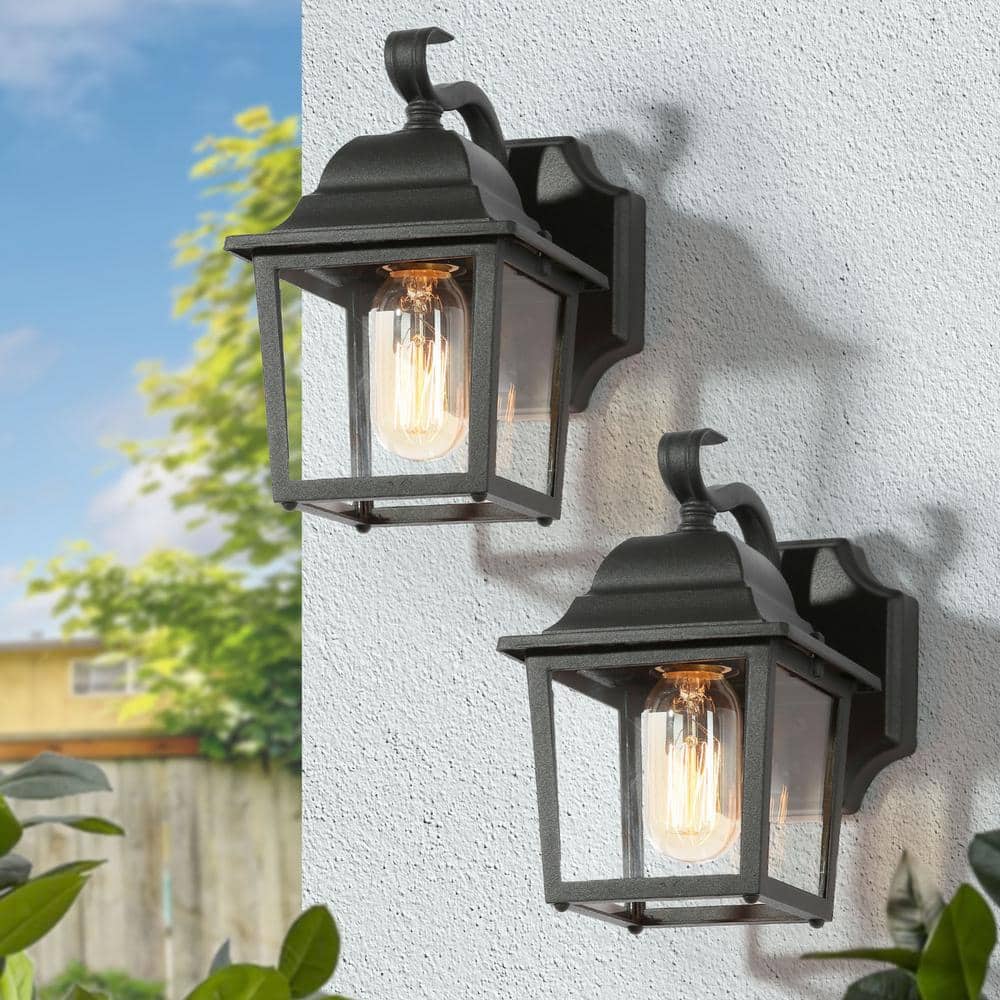 Farmhouse Cage Outdoor Wall Lights 1-Light Black Lantern Modern Outdoor ...