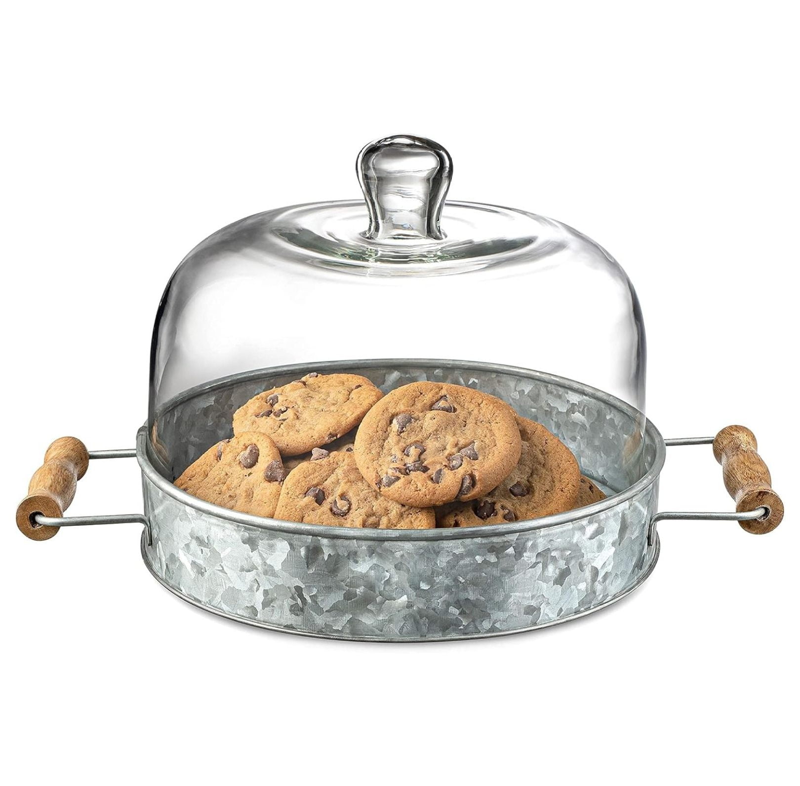 Farmhouse Cake Plate with Glass Dome, Rustic Kitchen and Dining Room ...