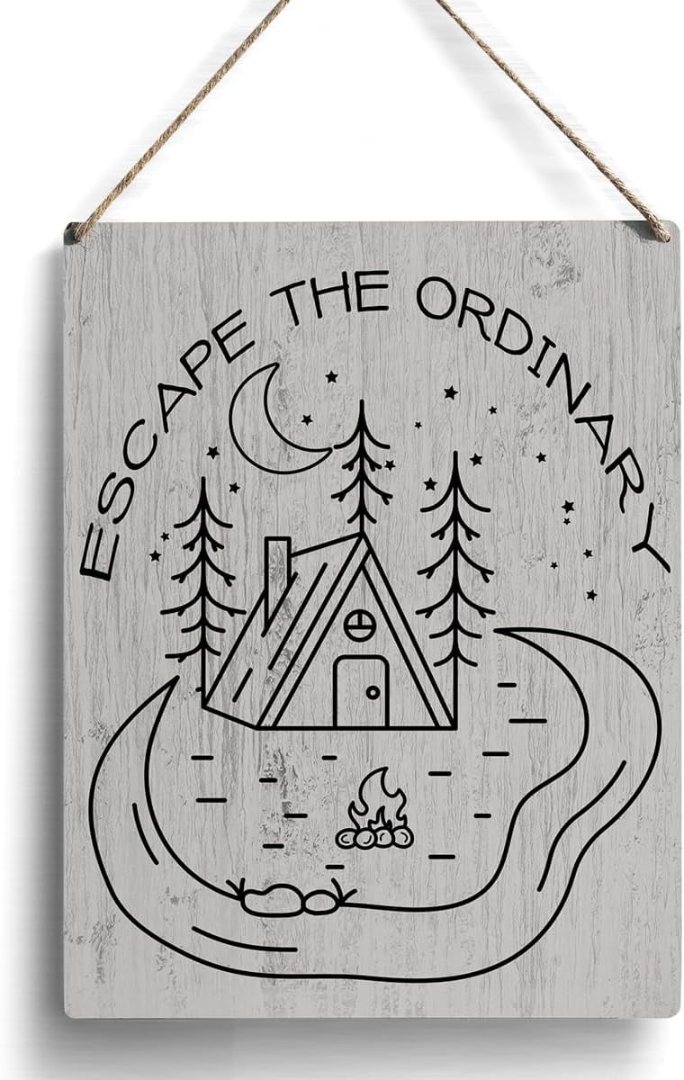 Farmhouse Camp Camping Wooden Sign Artwork, Camping Theme Wood Sign ...