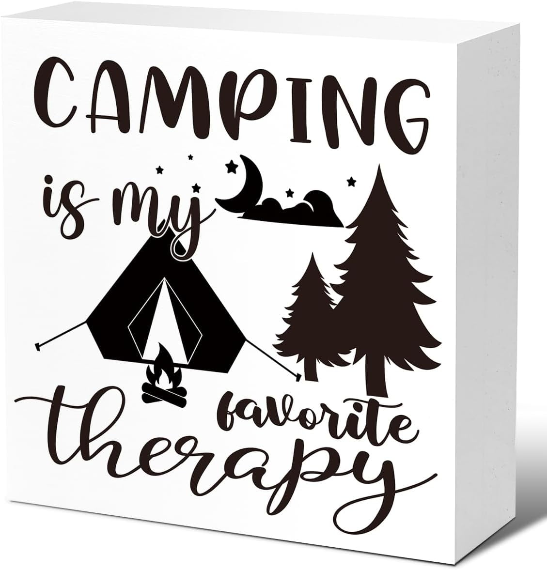 Farmhouse Camping Is My Favorite Therapy Camping Wood Blocks Sign ...