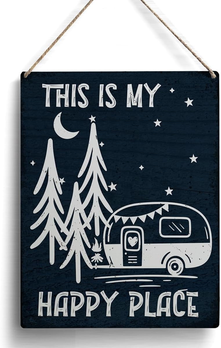 Farmhouse Camping RV Wooden Sign Artwork, Camper Camping Wood Sign Wall ...