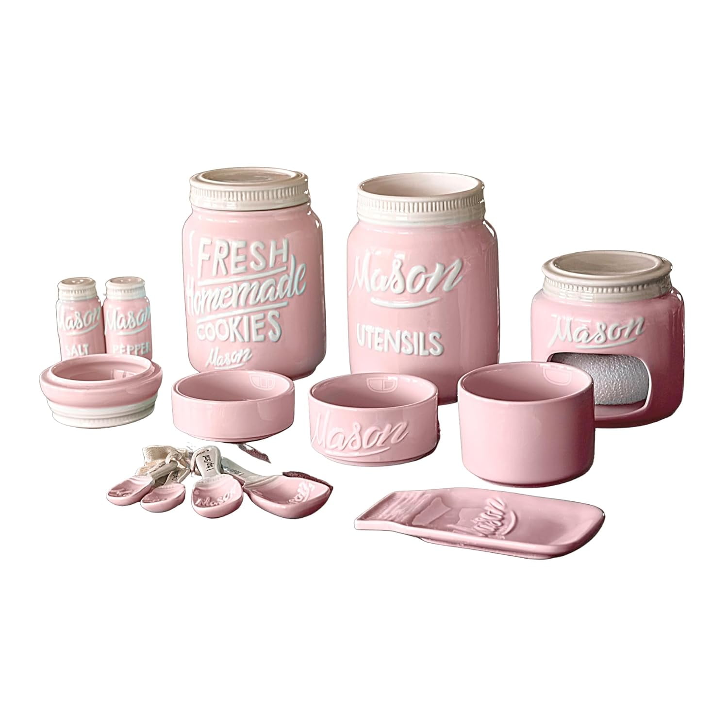 Farmhouse Canisters Sets for the Kitchen Mason Jar Ceramic Kitchen ...