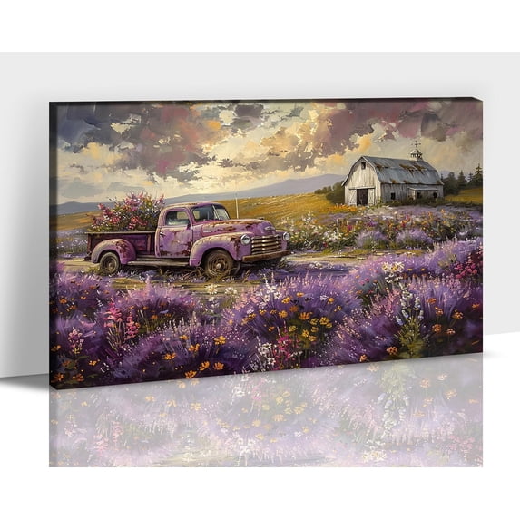 Farmhouse Canvas Wall Art, Old Truck&Barn Canvas Prints Wall Decor ...