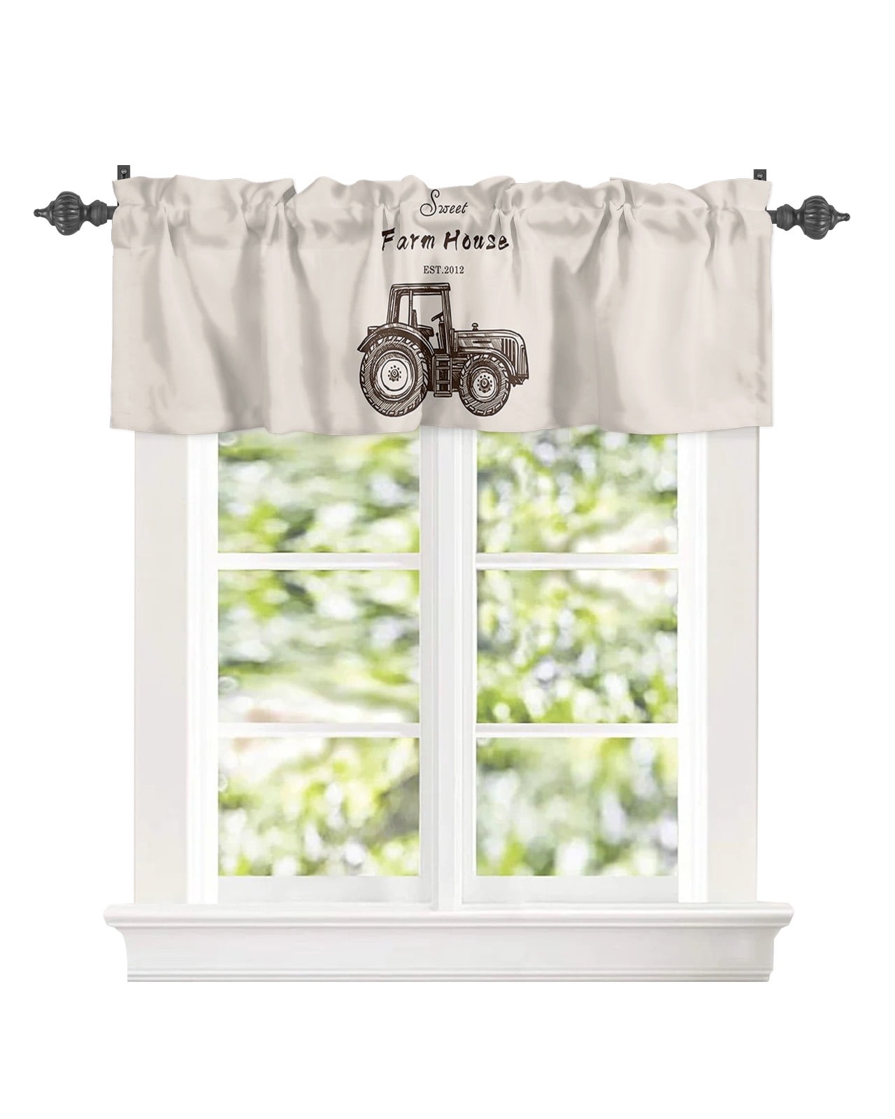 Farmhouse Cart Tractor Window Treatment Panel for Living Room Bathroom ...