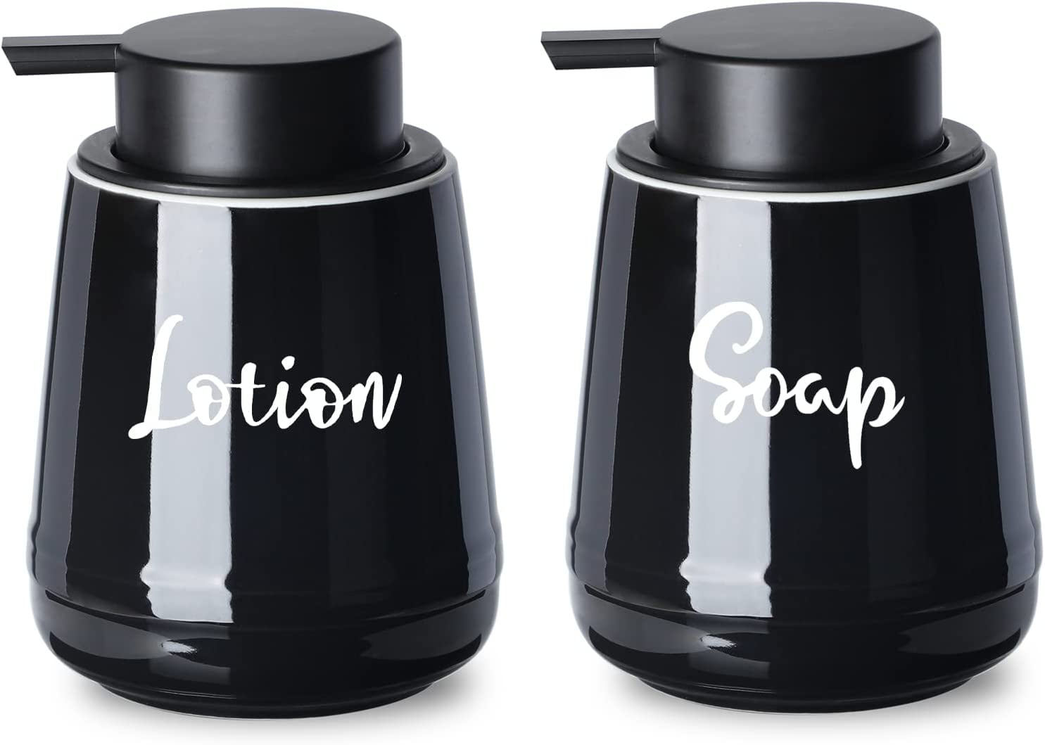 Farmhouse Ceramic Soap and Lotion Dispenser Set with Pump 14oz for ...