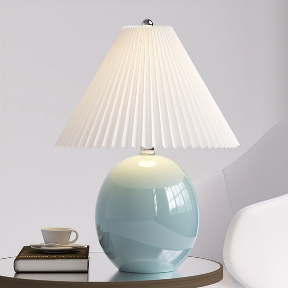 Farmhouse Ceramic Table Lamp 1 Pack, 20 Inches Beside Lamp With Ceramic ...