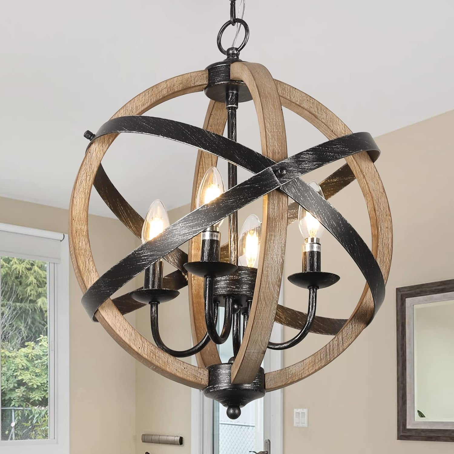 Farmhouse Chandelier Light Fixtures?4-Light Dining Room Light Fixtures ...