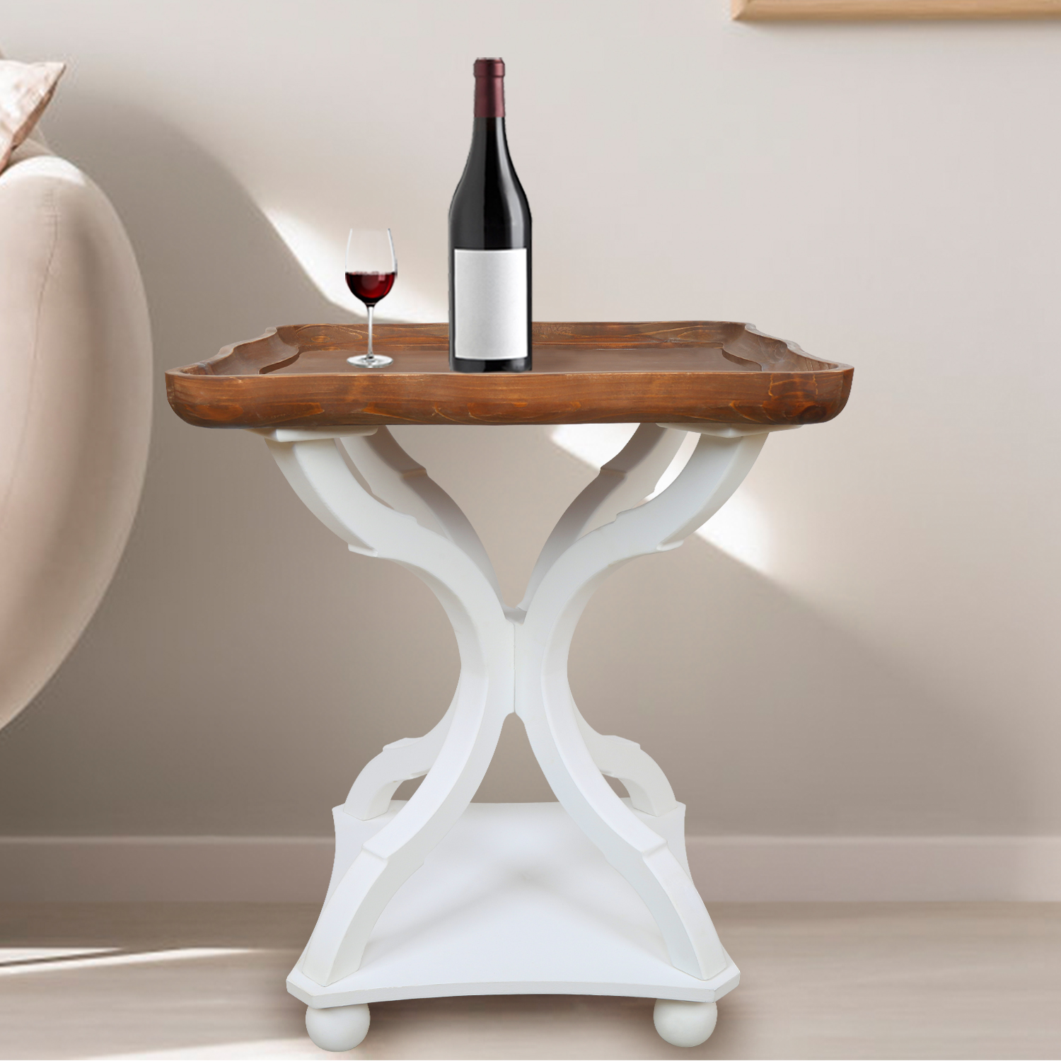 Better Homes & Gardens Springwood Caning Side Table, Charcoal Finish ...