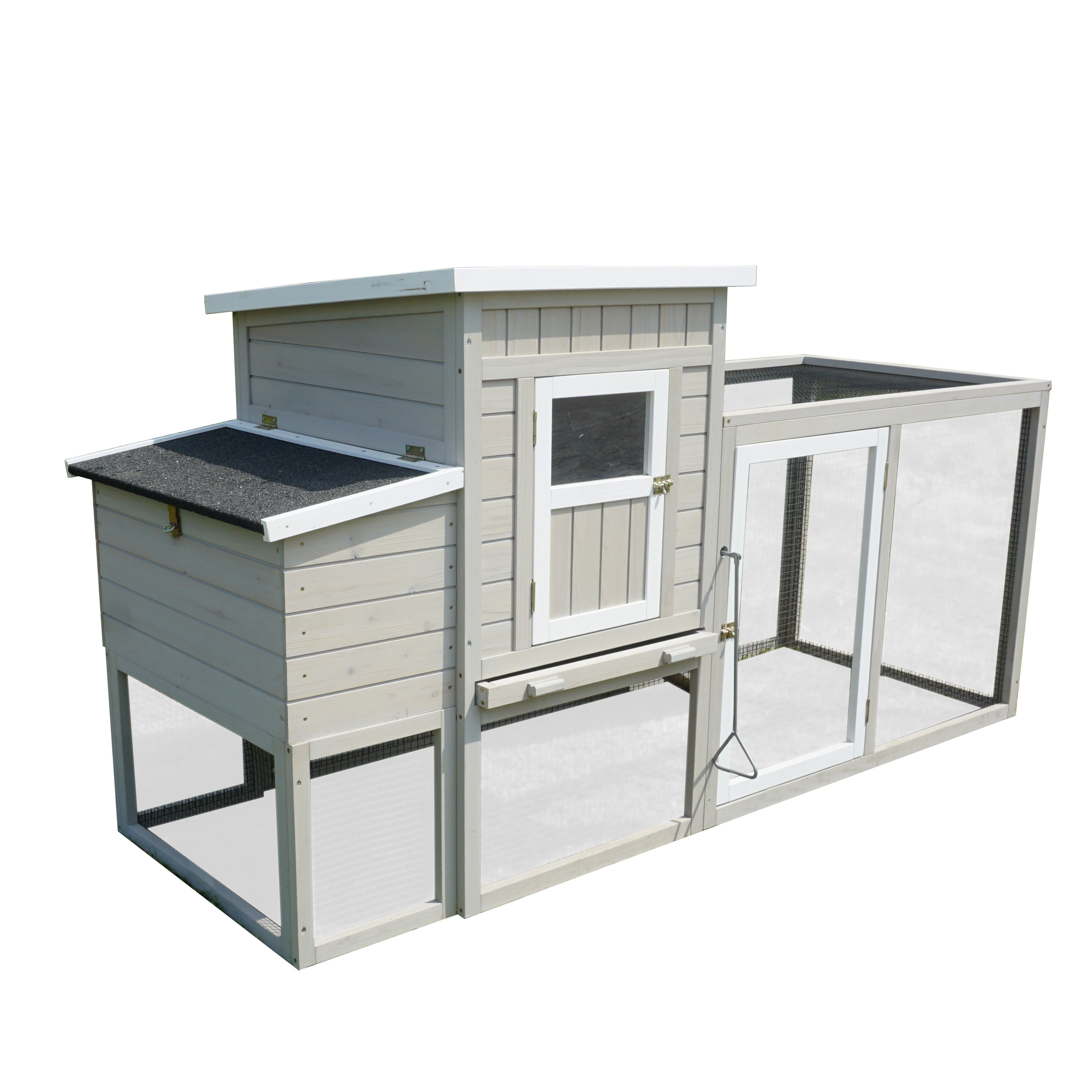 Farmhouse Luxury Wooden Chicken Coop with Integrated Run and Nesting ...