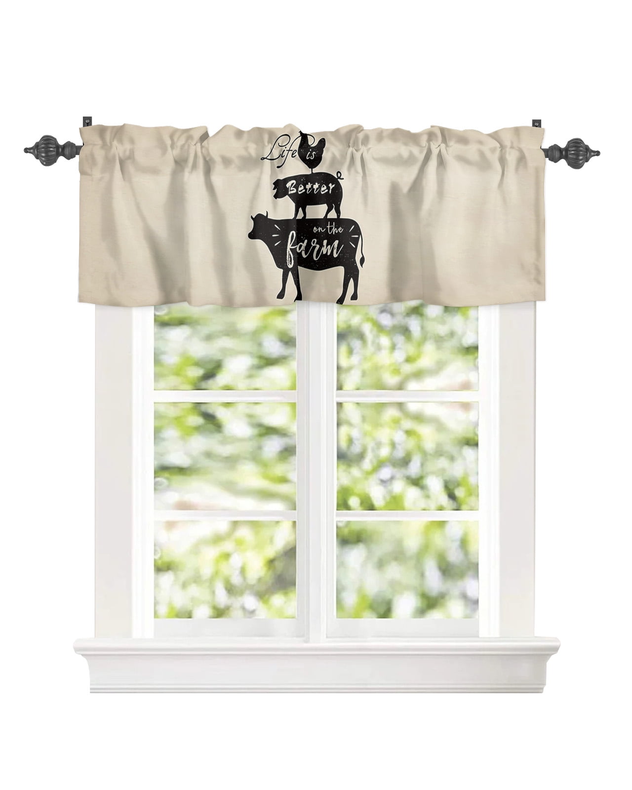 Farmhouse Chicken Pig Cow Window Treatment Panel for Living Room ...