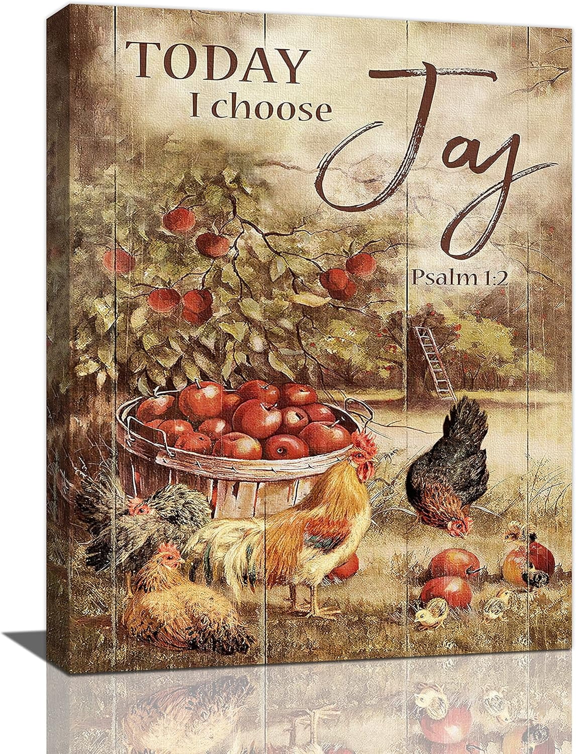 Farmhouse Chicken Wall Art Country Rooster Apple Orchard Pictures Wall ...
