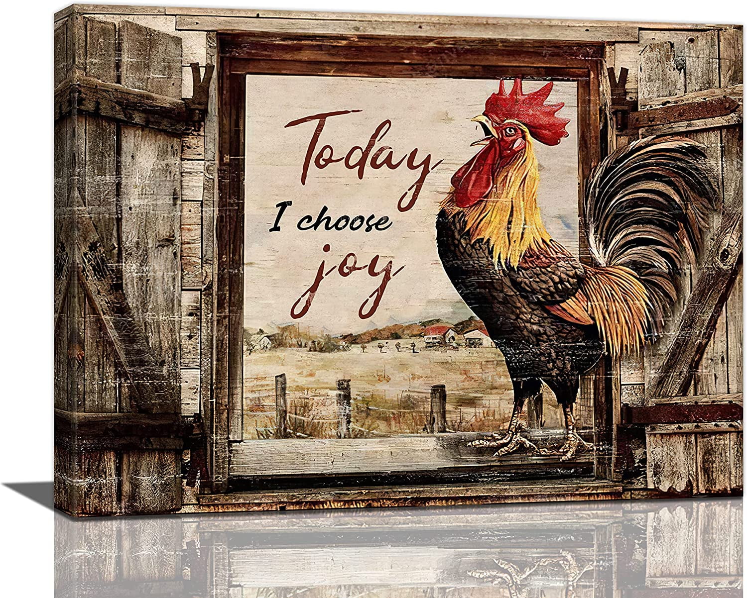 Farmhouse Chicken Wall Decor Rustic Rooster Pictures Wall Art country ...