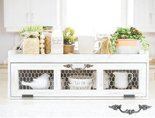 Farmhouse Chicken Wire Countertop Shelving Organizer, Decorative ...
