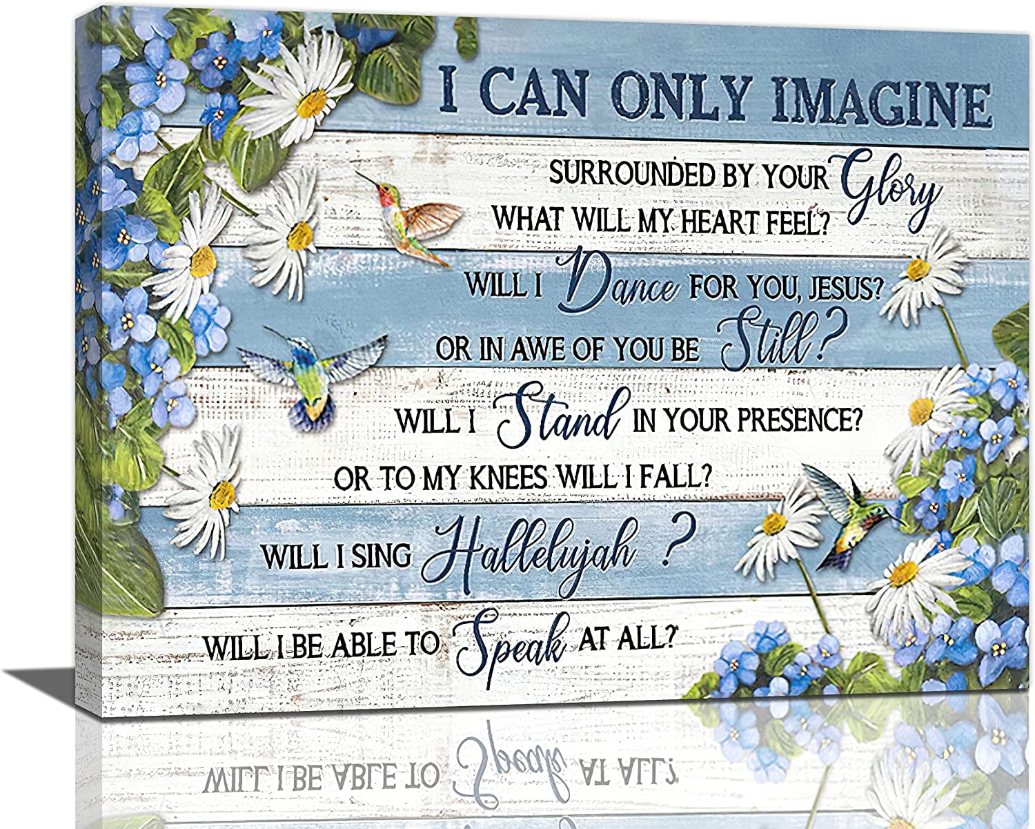 Farmhouse Christian Bible Verse Daisy Hummingbird Bathroom Decor Wall ...