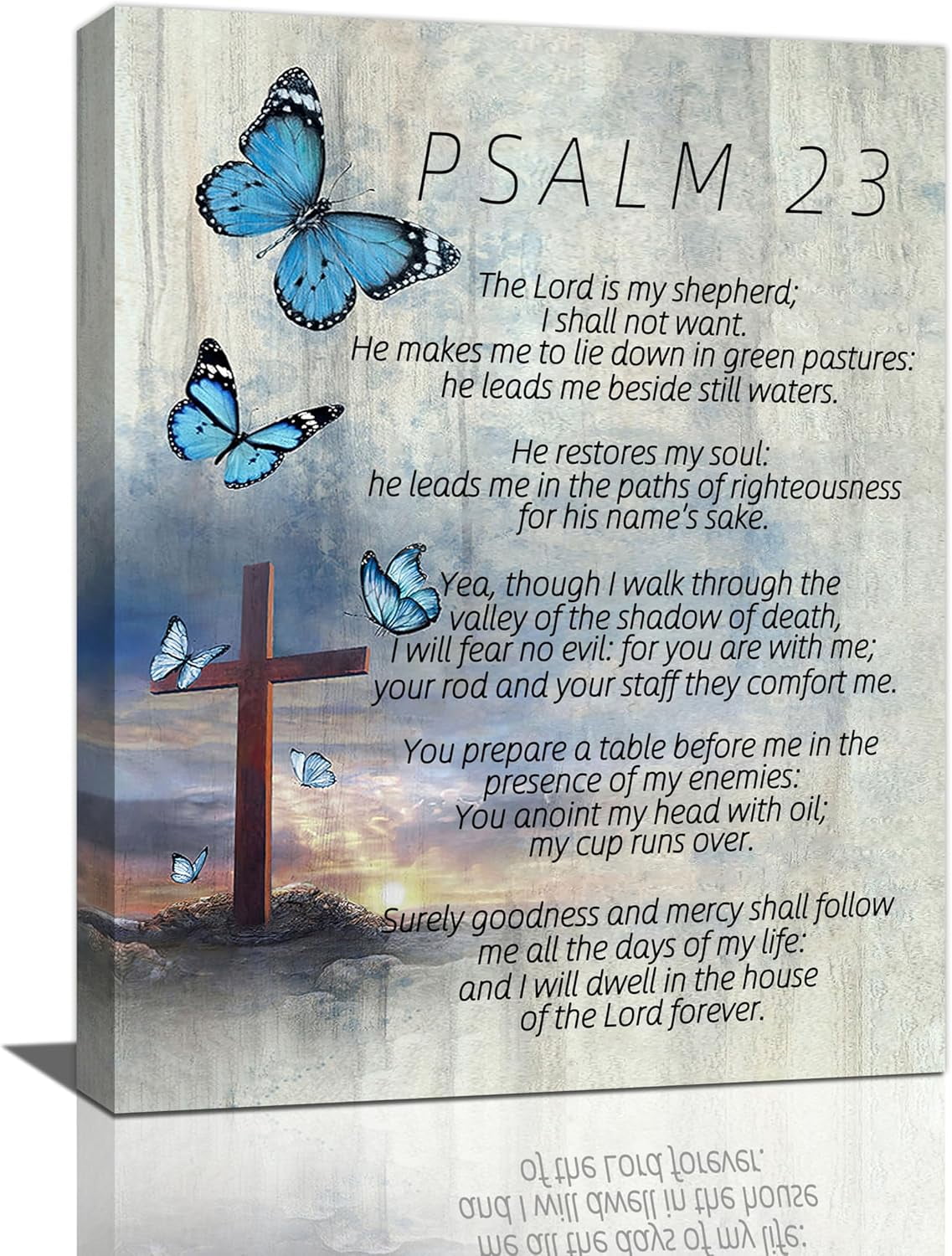 Farmhouse Christian Psalm 23 Wall Art Scripture Bible Verse Wall Decor ...