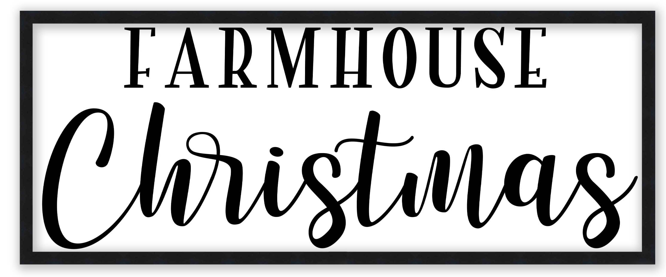 Farmhouse Christmas 10.5" x 25.5" Framed Christmas Wall Decor Art Print ...