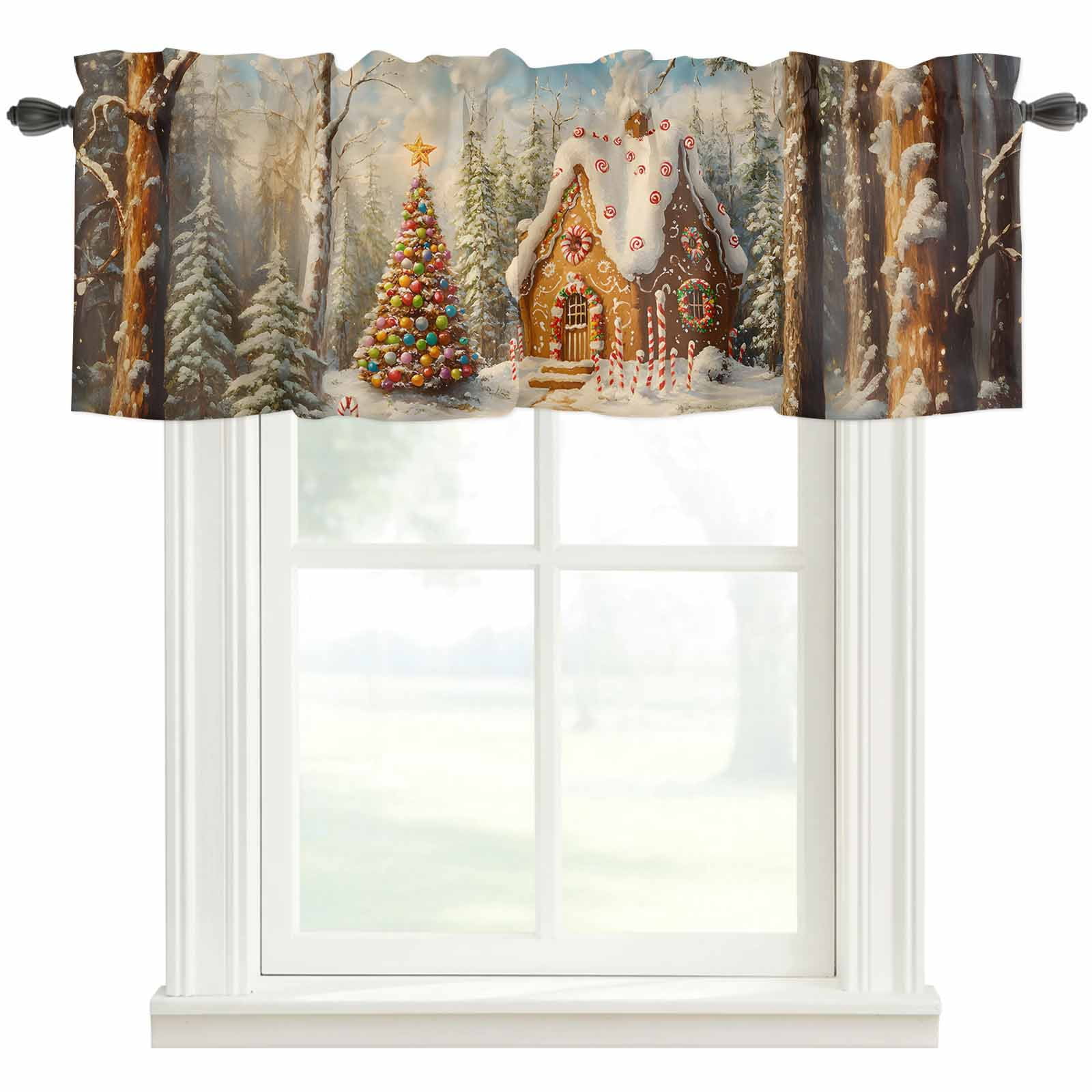 Farmhouse Christmas Kitchen Valances for Windows, Small Valance ...