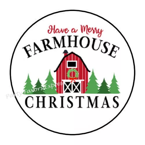 Farmhouse Christmas Stickers Party Favors Phone Decal Water Bottle ...
