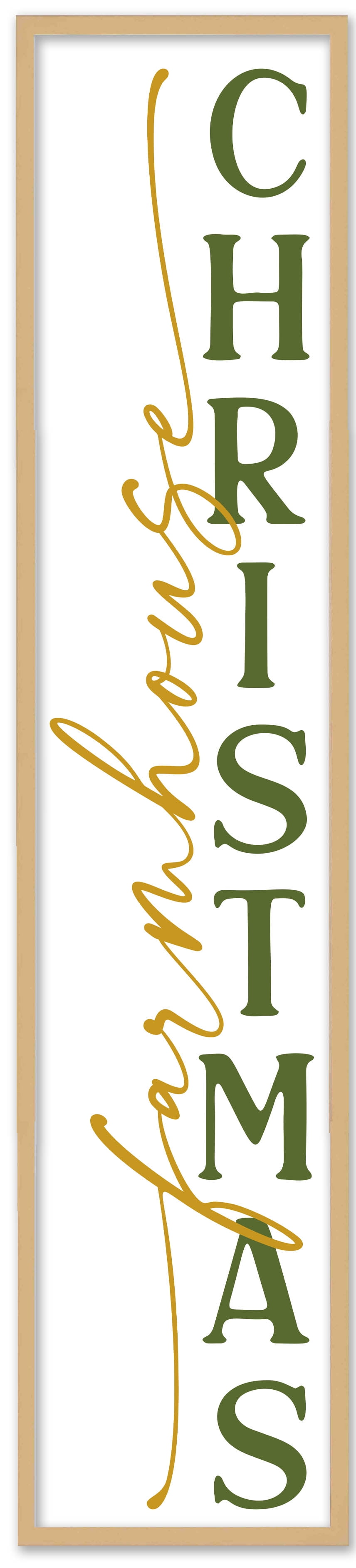 Farmhouse Christmas Tall 10" x 43.5" Framed Christmas Wall Decor Art ...