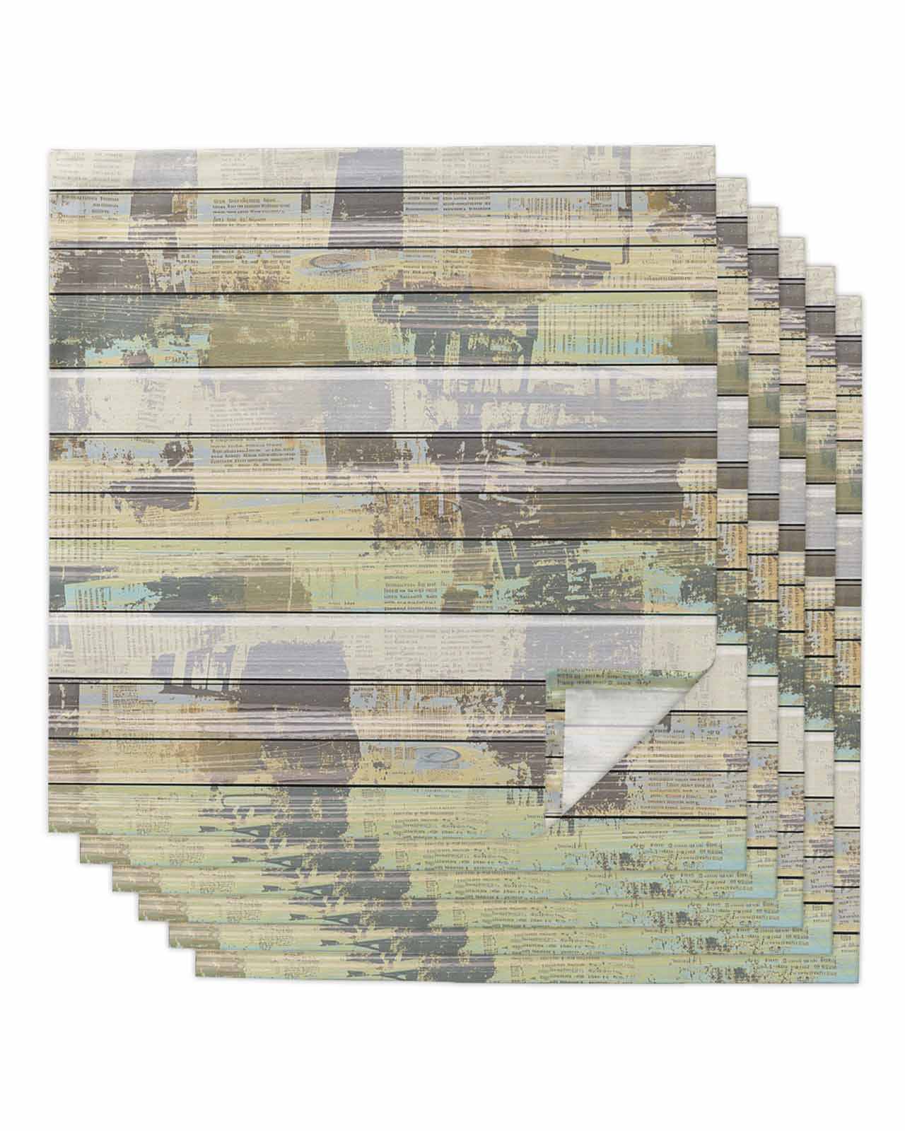 Farmhouse Cloth Napkins Set of 6 Reusable Dinner Napkins, Rustic Green ...