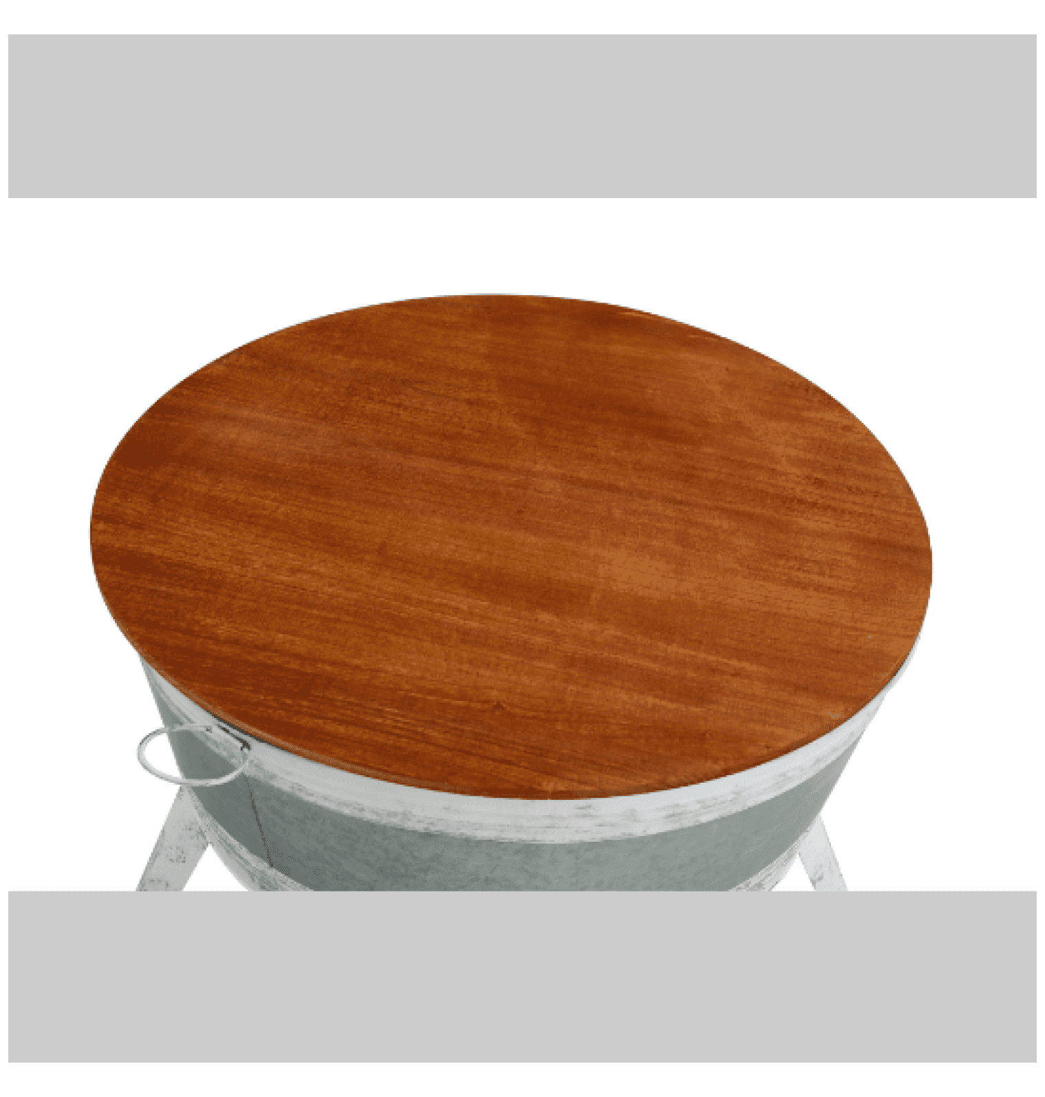 Farmhouse Cocktail Table, Rustic Metal Accent Table with Wood Top - WHT ...