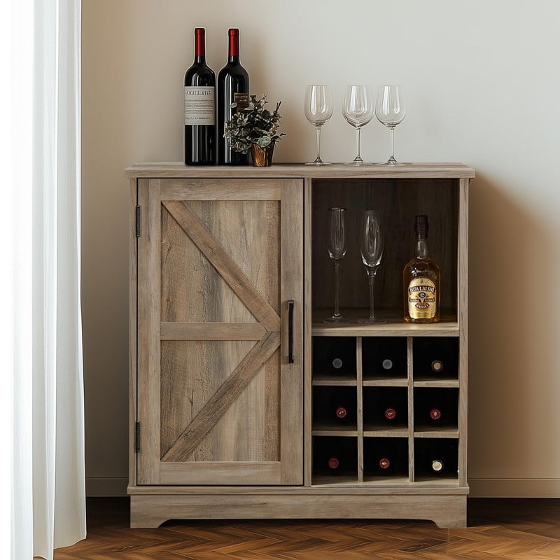 Farmhouse Coffee Bar Cabinet with Storage, 32 inch Coffee Bar Table ...
