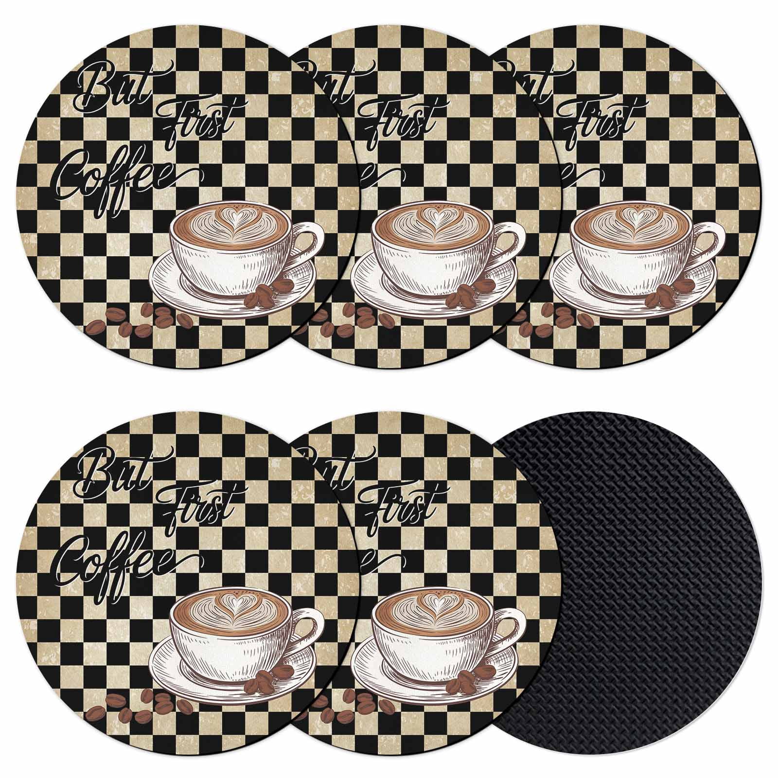 Farmhouse Coffee Coasters Set of 6, Absorbent Coasters for Drinks ...