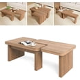 Farmhouse Coffee Table, 53-Inch Accent Center Table with Thicken Base ...