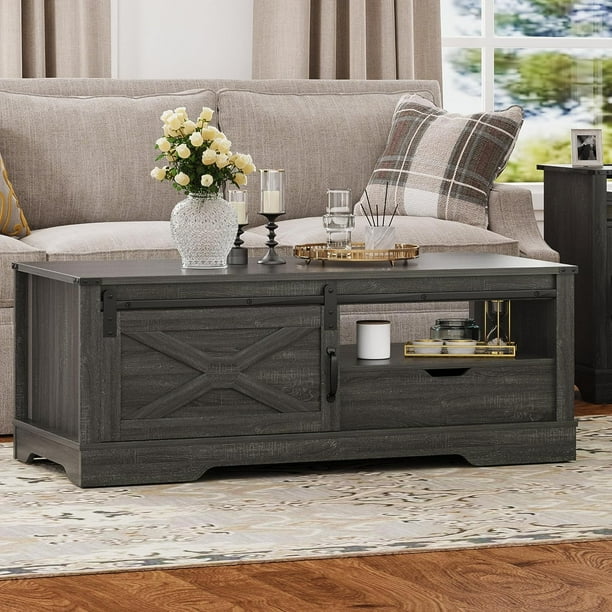 Grey farmhouse coffee table store