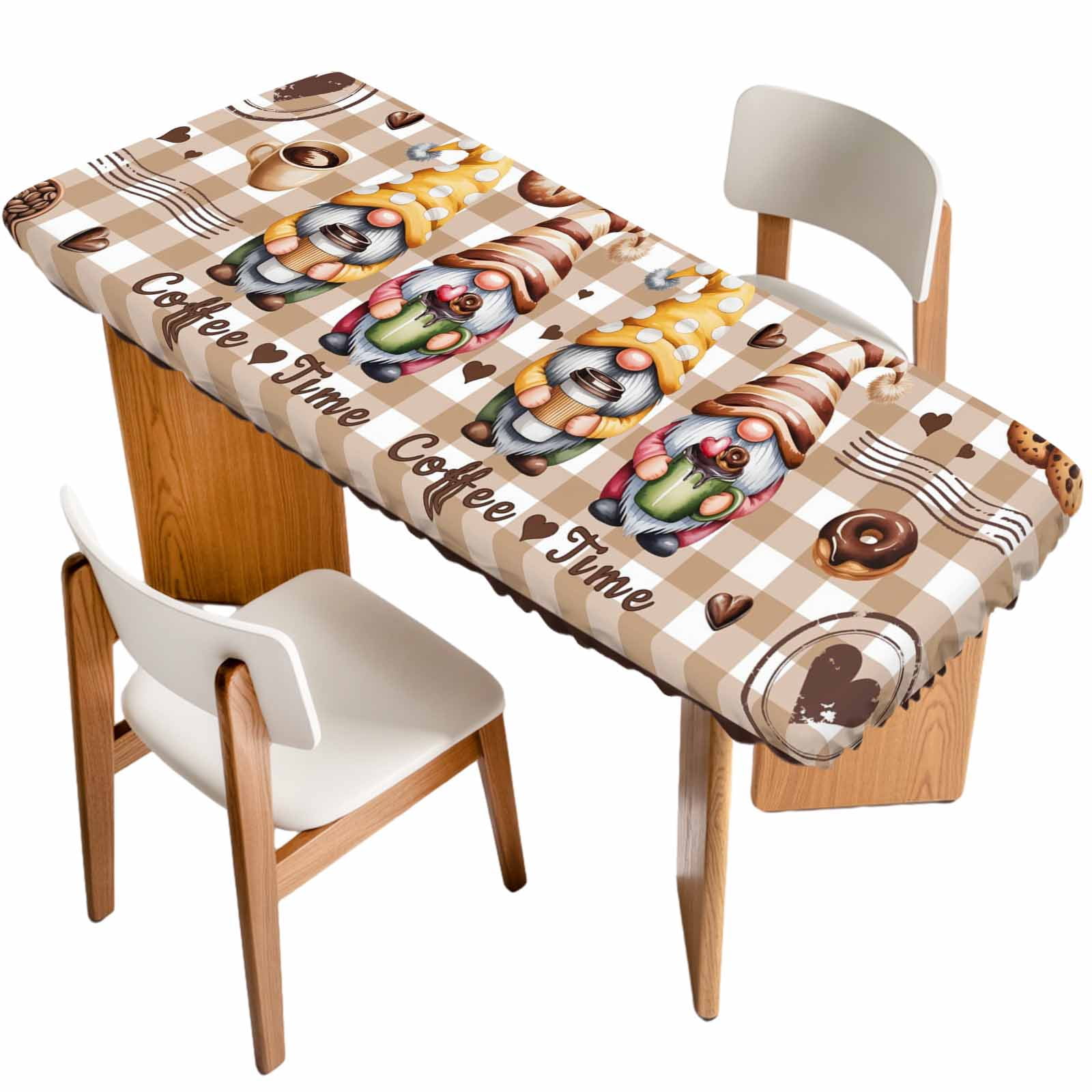 Farmhouse Coffee Time Table Cloths for 8 Foot Rectangle Tables, Vintage ...