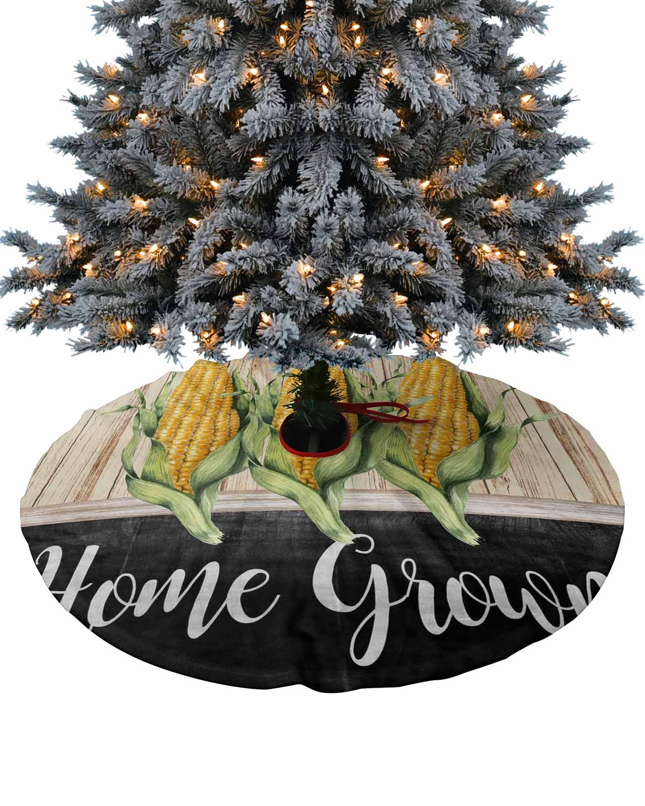 Farmhouse Corn Christmas Tree Skirt 36 Inches Large Christmas Skirt ...