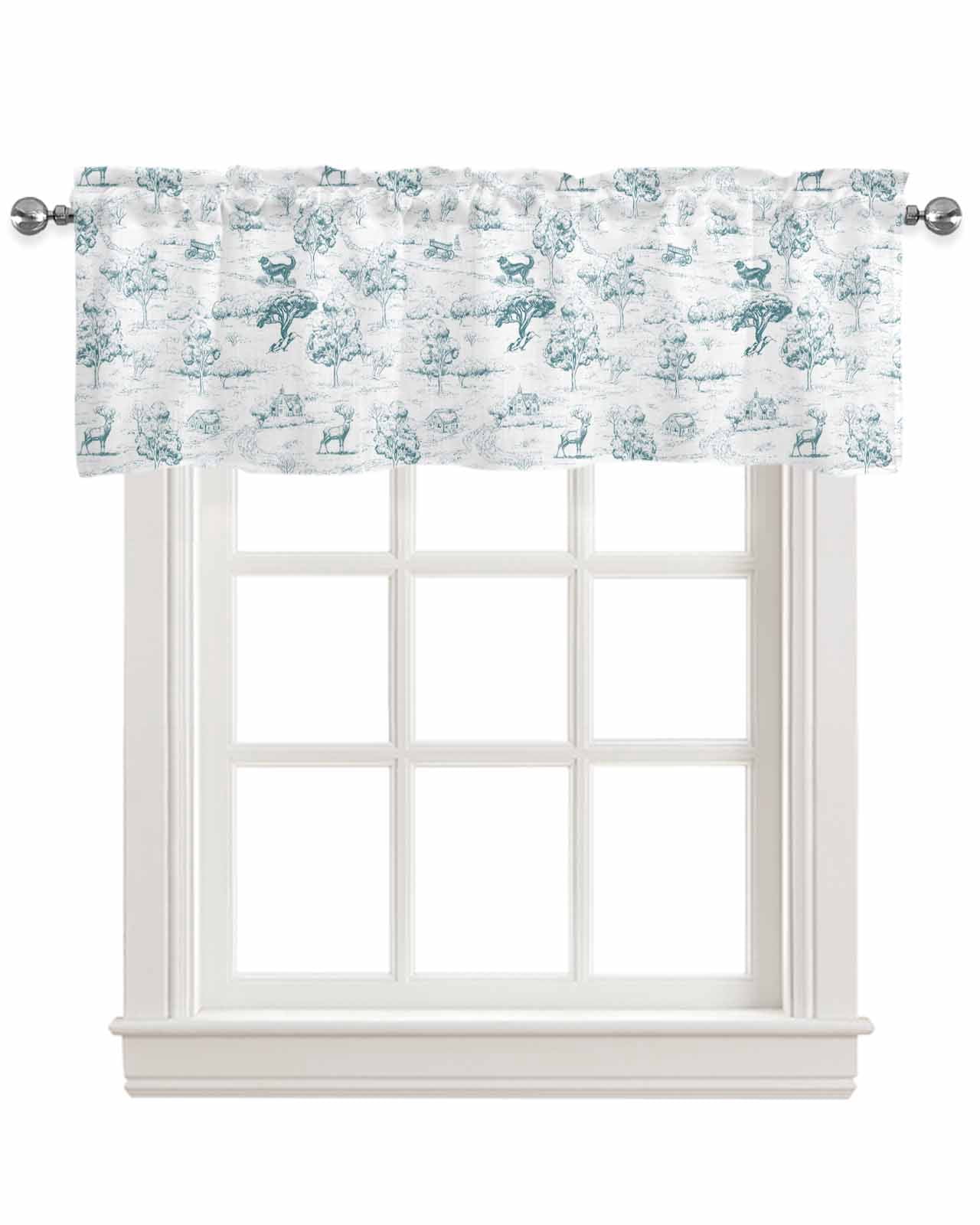 Farmhouse Cottage Linen Curtain Valance for Bedroom/Bathroom/Kitchen ...
