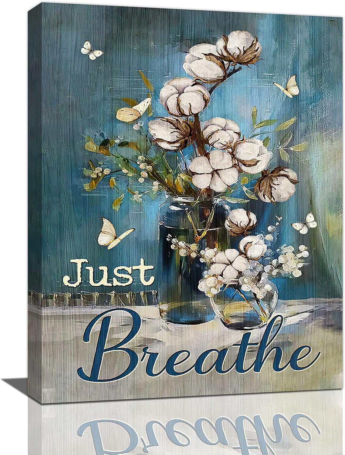 Farmhouse Cotton Bathroom Decor Wall Art Rustic Farm Butterfly Just ...