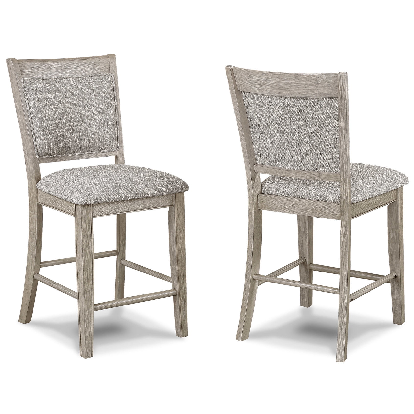 Farmhouse Counter Height Chairs, 2-Piece, Tan/Beige Finish ...