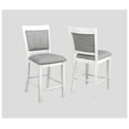 Farmhouse Counter Height Chairs (2pc) - White & Gray Linen Bar Stools ...