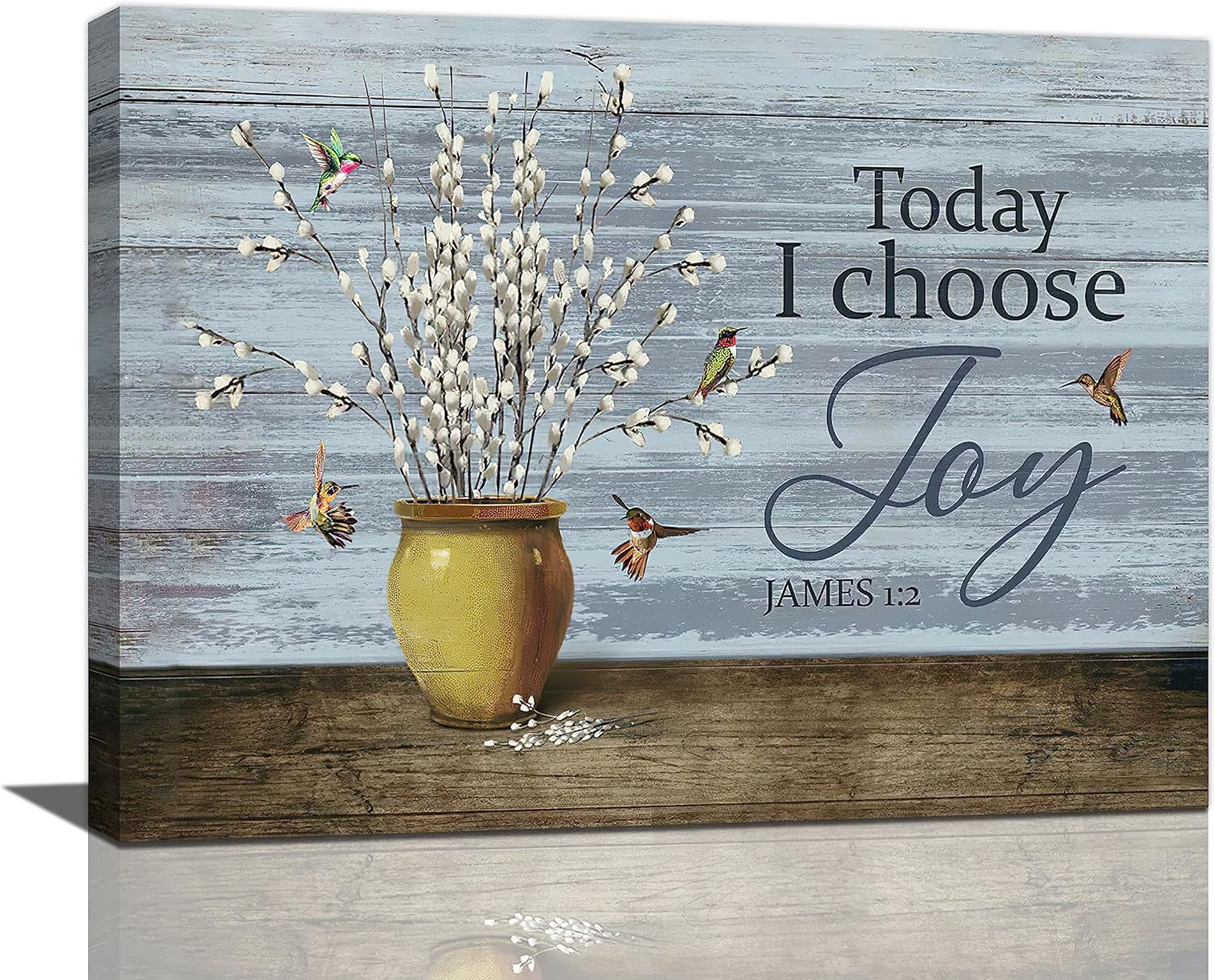 Farmhouse Country Cotton Hummingbird Wall Art Christian Rustic Bible ...