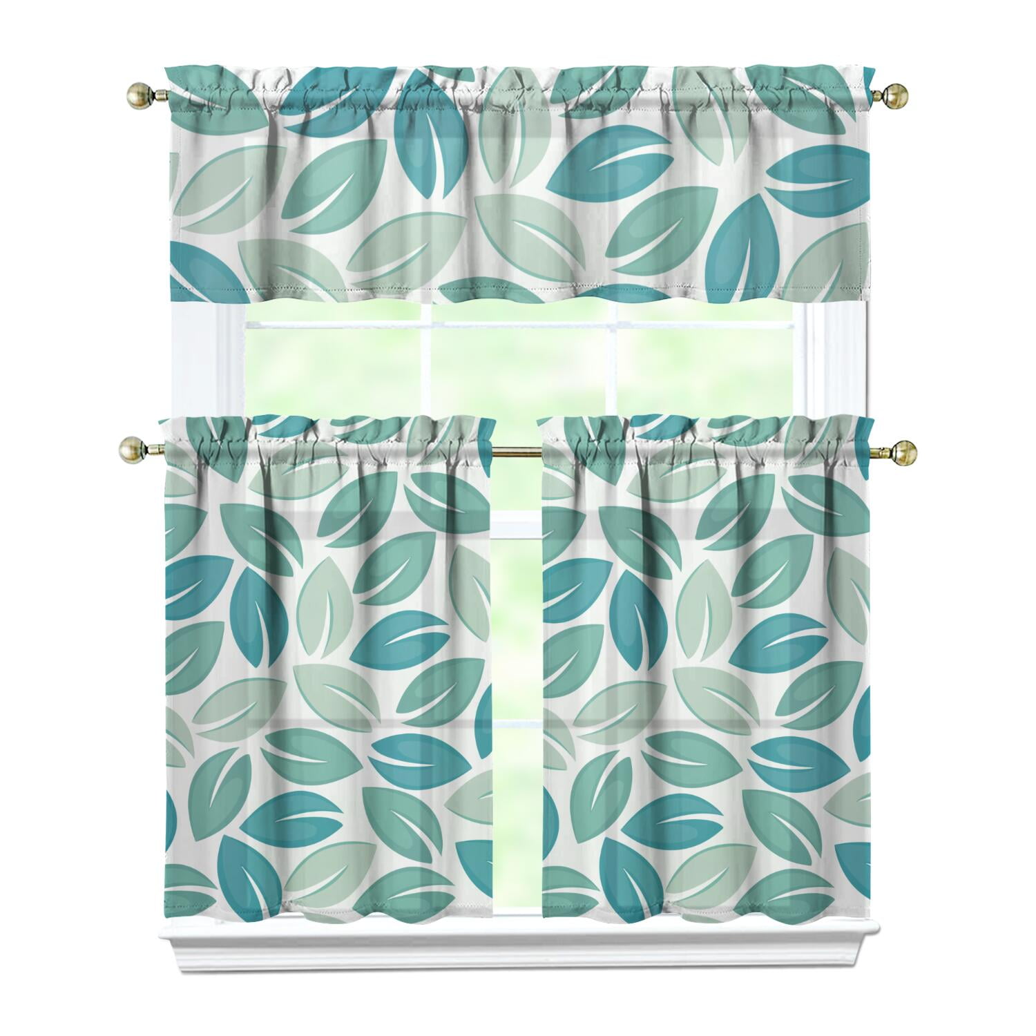 Farmhouse Country Curtains 36 Inch - 3 Panel Bohemian Floral Set with ...