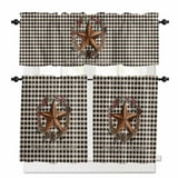 Farmhouse Country Kitchen Curtains Valances and Tiers Set of 3, 24 Inch ...