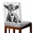 Farmhouse Cow Chair Covers Set of 8 Watercolors Grey Country Animal ...