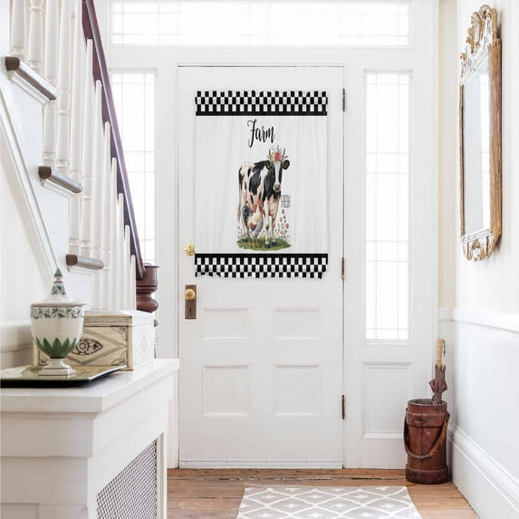 Farmhouse Cow Door Curtains for Door Window, French Sidelight Front ...