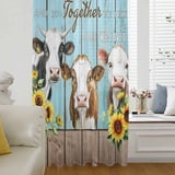 Farmhouse Cow Semi Sheer Curtains Drapes for Living Room,Bedroom,French ...