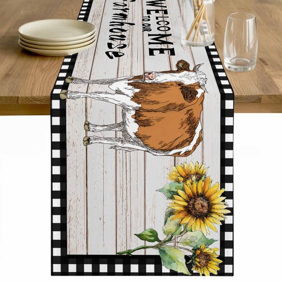Farmhouse Cow Table Runner 70 Inches Long Farmhouse Dress Scarves ...