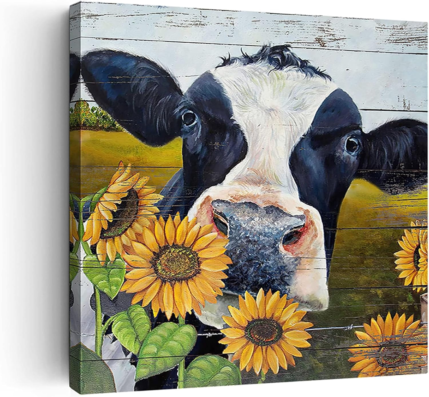 Farmhouse Cow Wall Art Country Cow Pictures Wall Decor Sunflower and ...