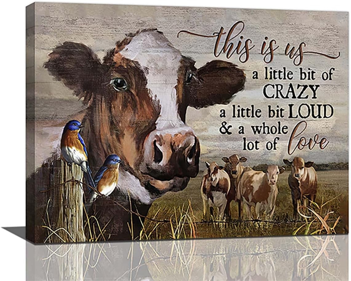 Farmhouse Cow Wall Art Country Farm Cattle Pictures Wall Decor Rustic ...