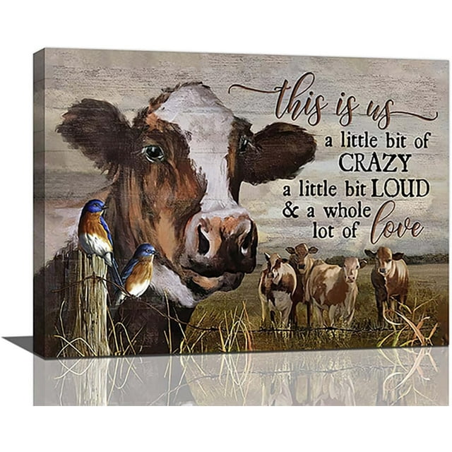 Farmhouse Cow Wall Art Country Farm Cattle Pictures Wall Decor Rustic ...