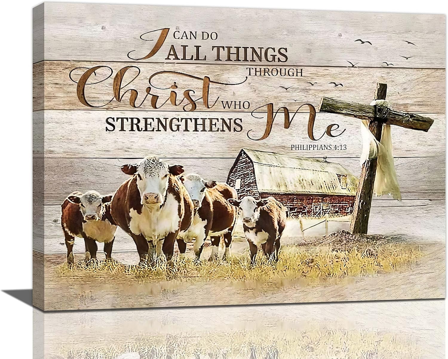 Farmhouse Cow Wall Art Rustic Barn Farm Cattle Pictures Wall Decor Cow ...