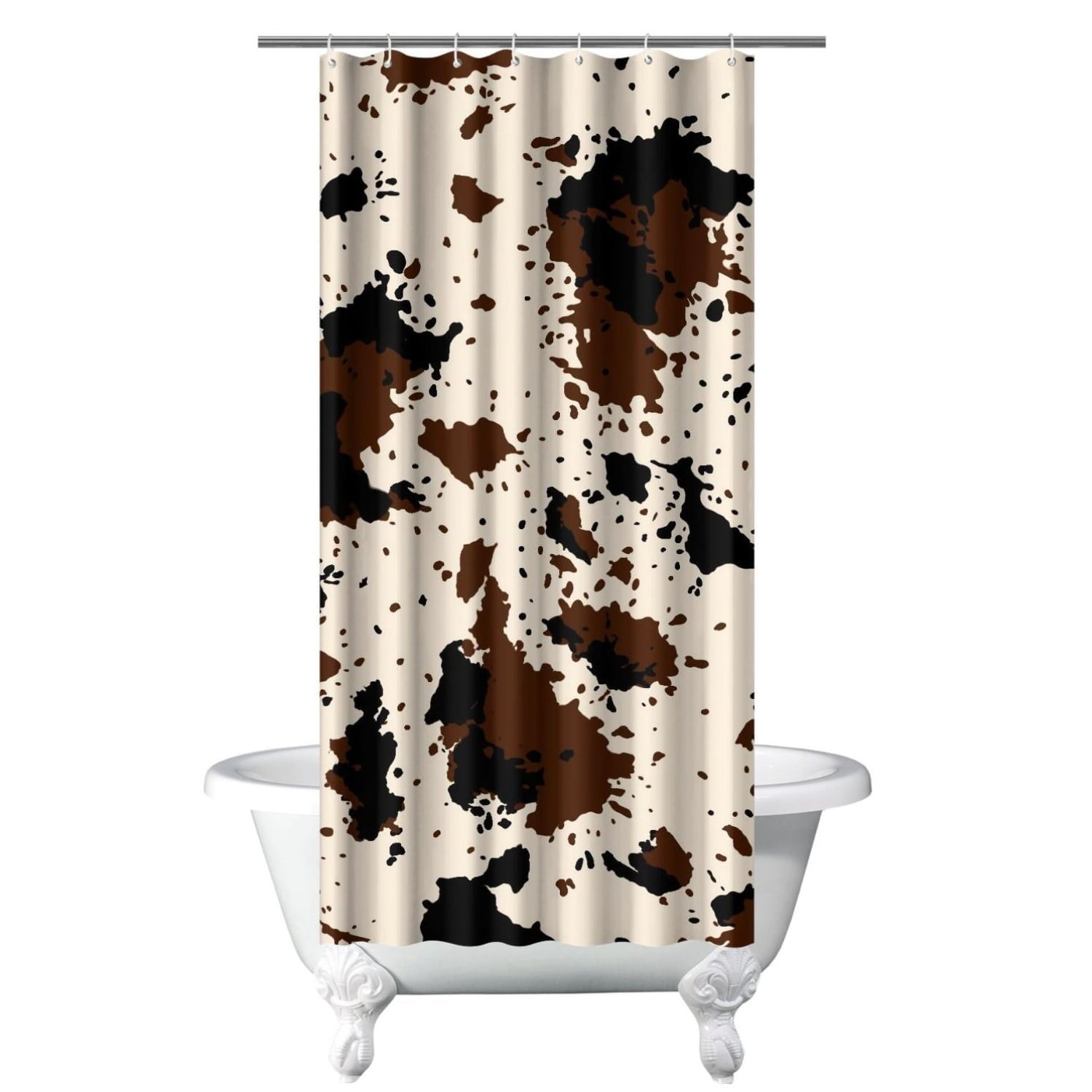 Farmhouse Cows Shower Curtain - Black and White Rustic Farm Animal ...