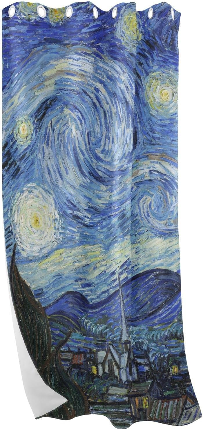 Farmhouse Curtains for Window Treatments 84 inches The Starry Night ...