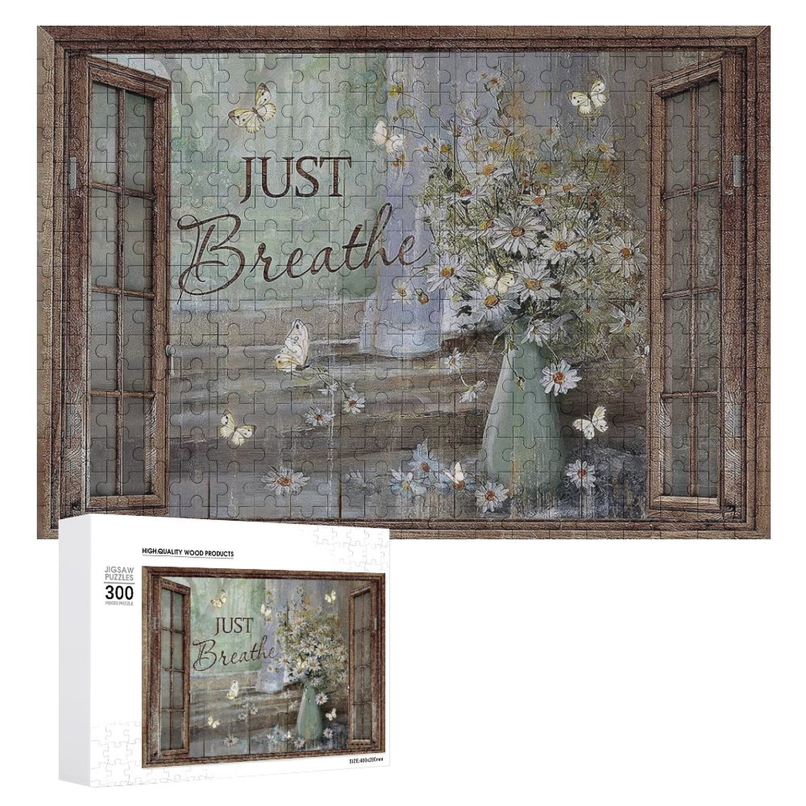 Farmhouse Daisy 300 Piece Jigsaw Puzzles for Adults - Flower Butterfly ...