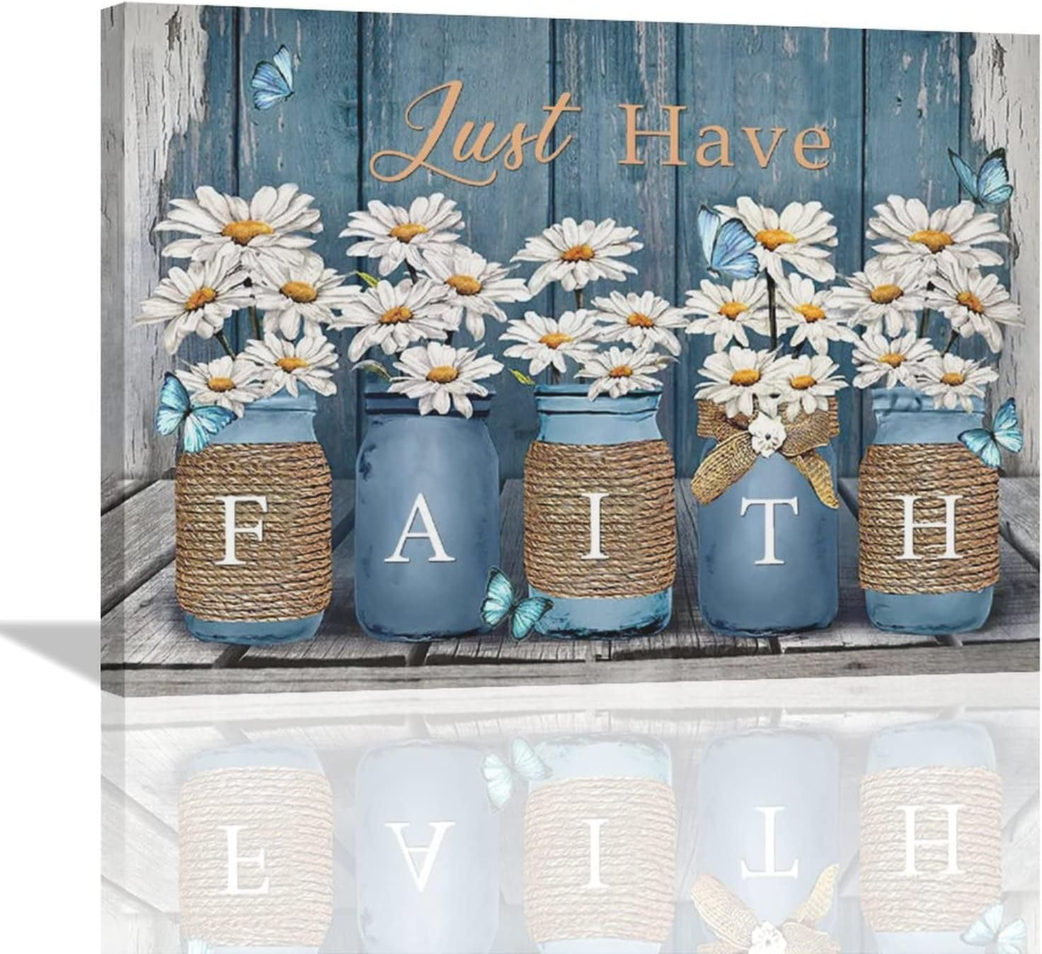 Farmhouse Daisy Bathroom Wall Art Rustic Daisy Pictures Wall Decor ...